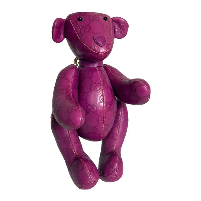 Gucci Gucci Monogram Leather Teddy Bear | Grailed