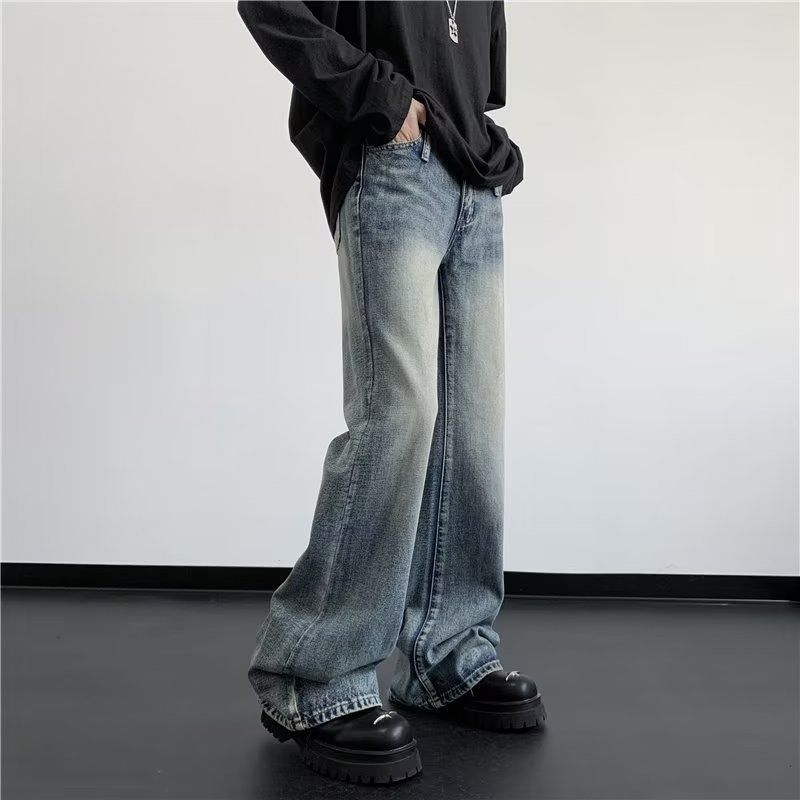 Japanese Brand Blue Washed Flared Denim Jeans | Grailed