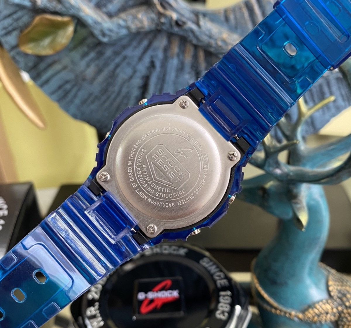G Shock Casio G-Shock Transparent Blue Resin Strap Watch DW-5600SB-2 ...