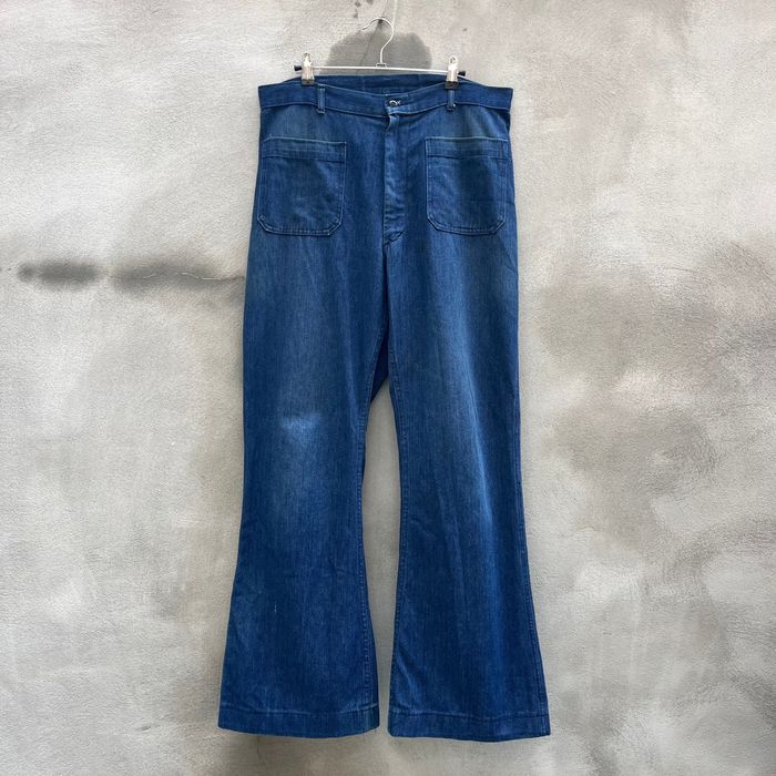 Vintage 80s USN Military Denim Dungaree Flare Pants | Grailed