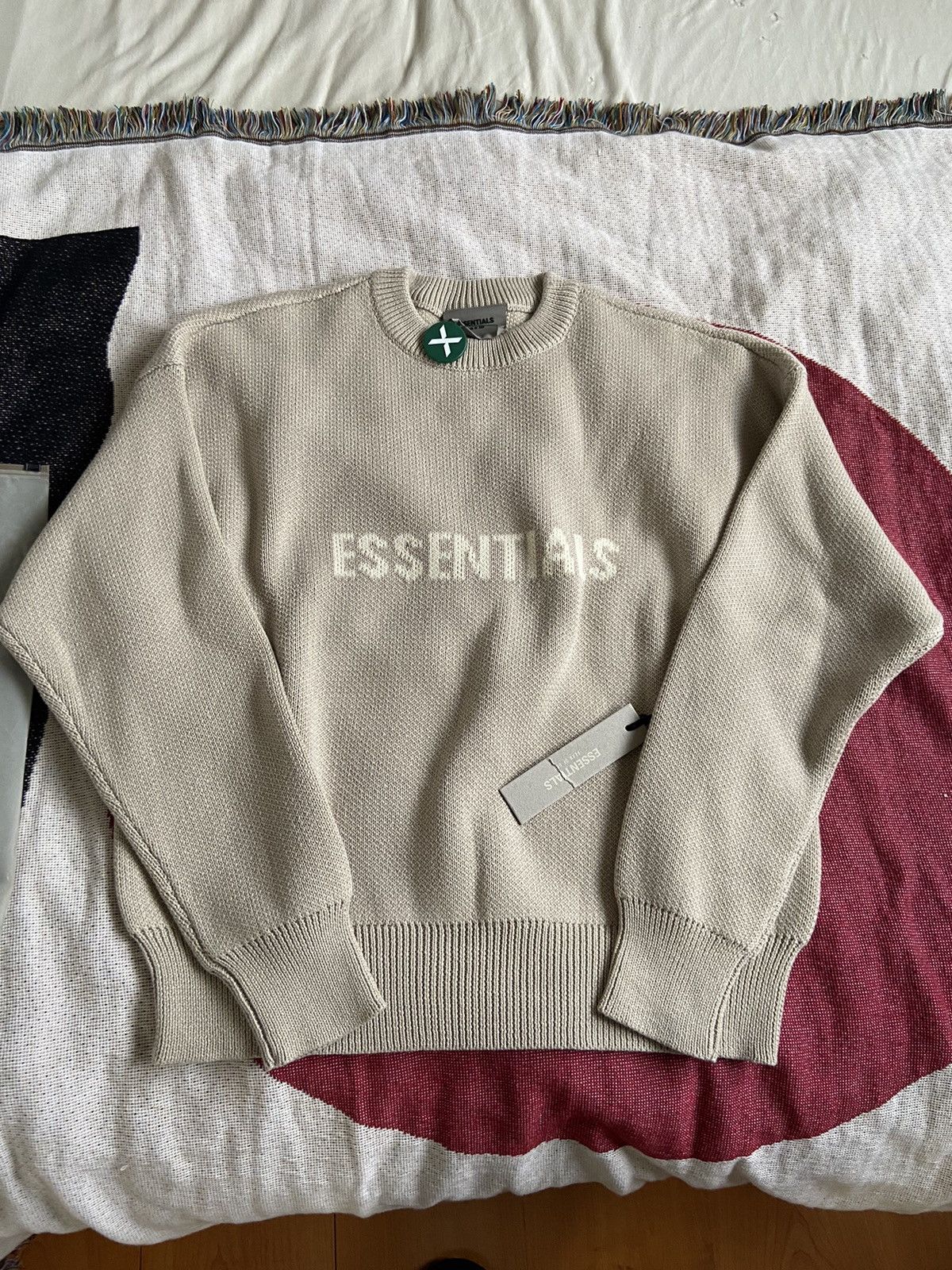 Essentials × Fear of God Fear of God Essentials Knit Sweater Stone/Oat ...