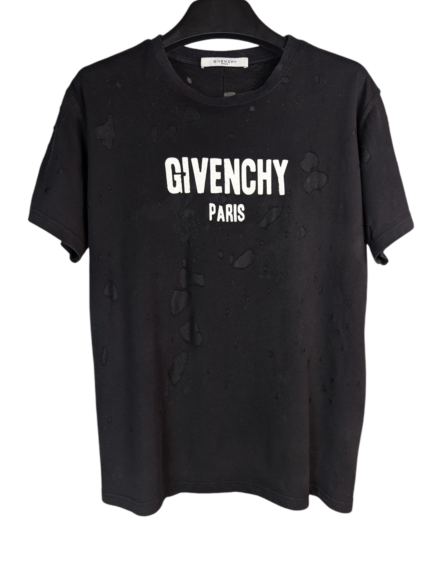 Givenchy Givenchy Distressed Logo Black Cotton Xs Oversized T Shirt ...
