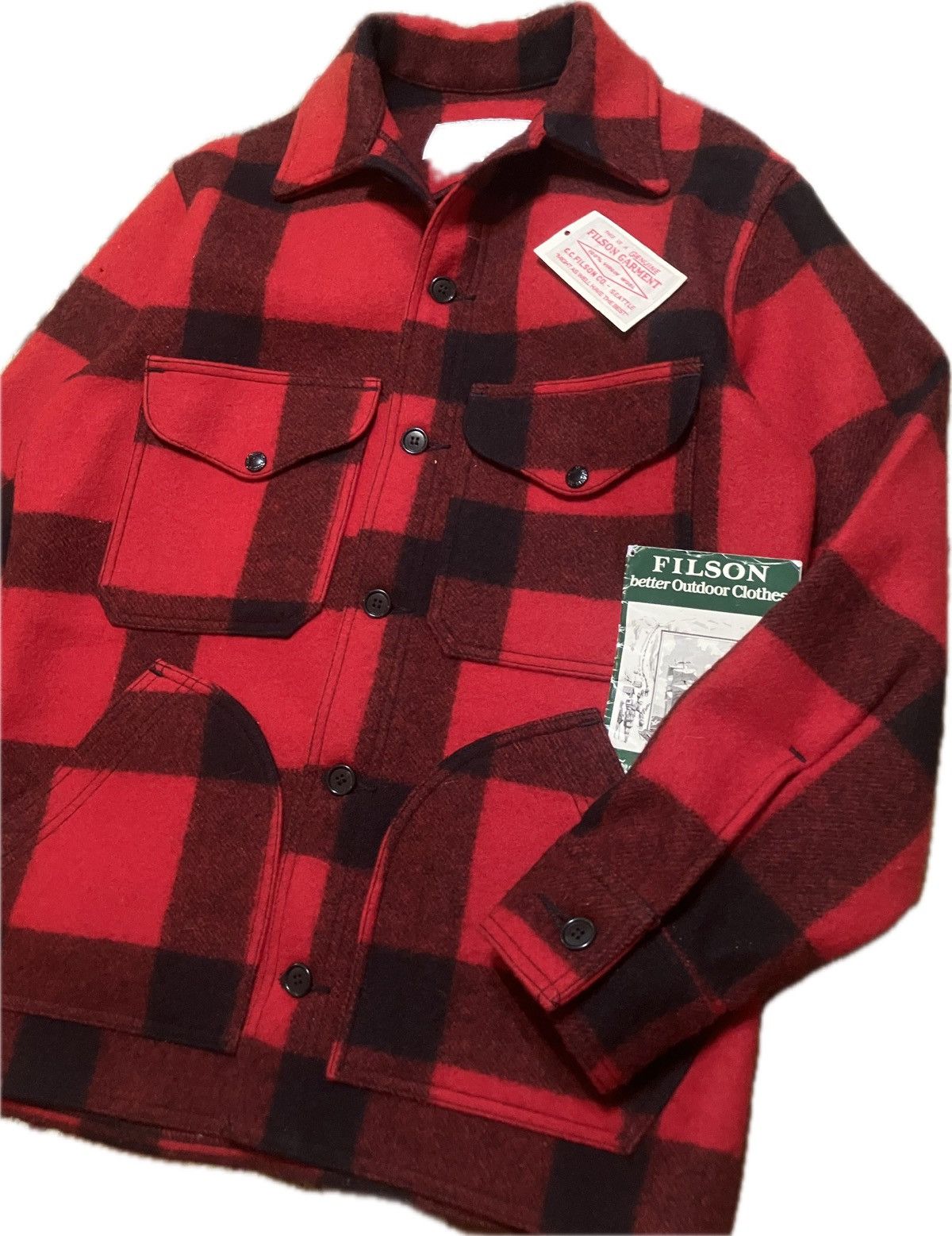 Filson × Vintage NWT 80’s Filson Mackinaw Cruiser Style 85 Red Jacket ...