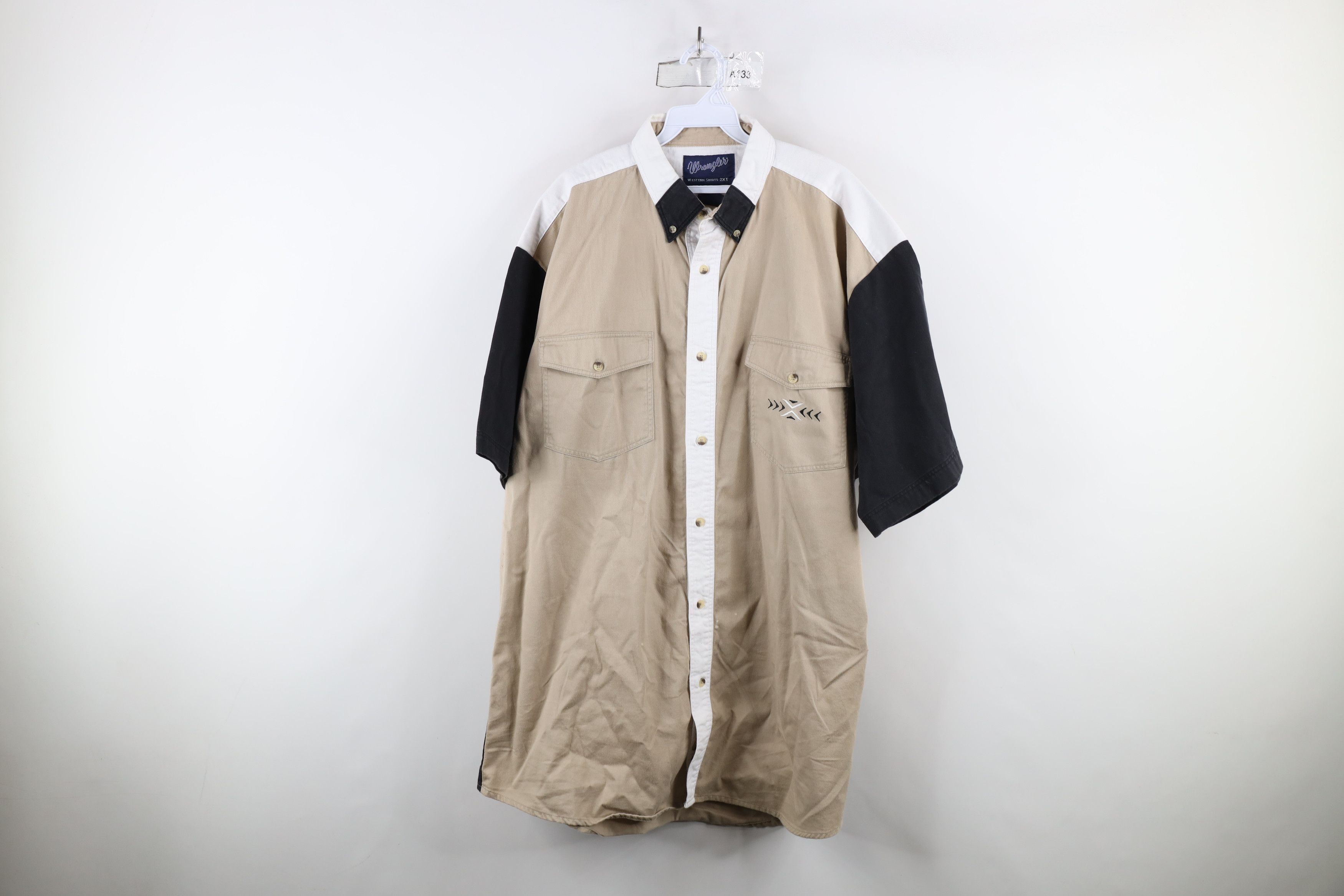 Vintage × Wrangler Vintage 90s Wrangler Color Block Western Cowboy ...