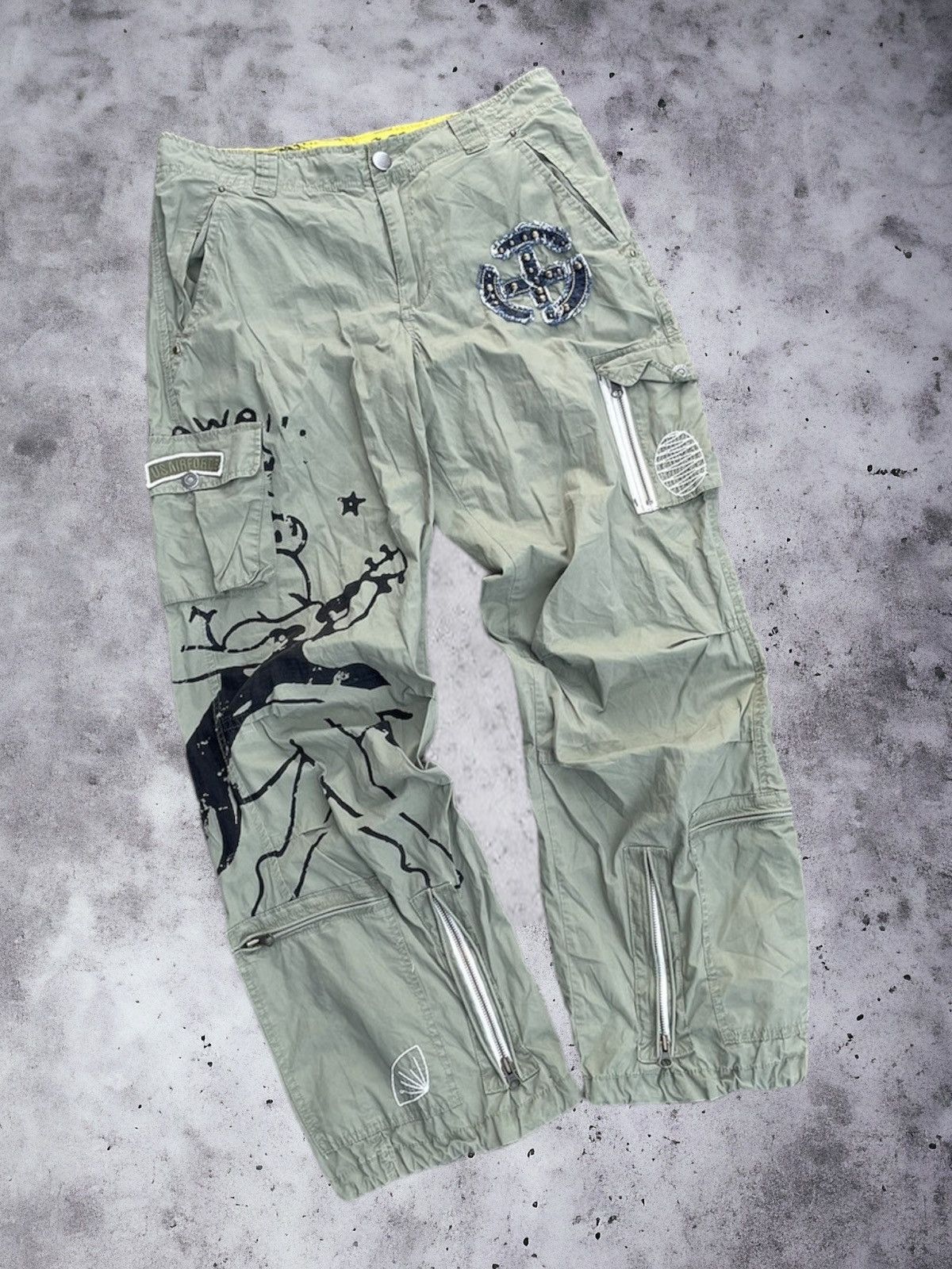 Vintage Rare Vintage Multipocket Military Embroidered Cargo Pants | Grailed