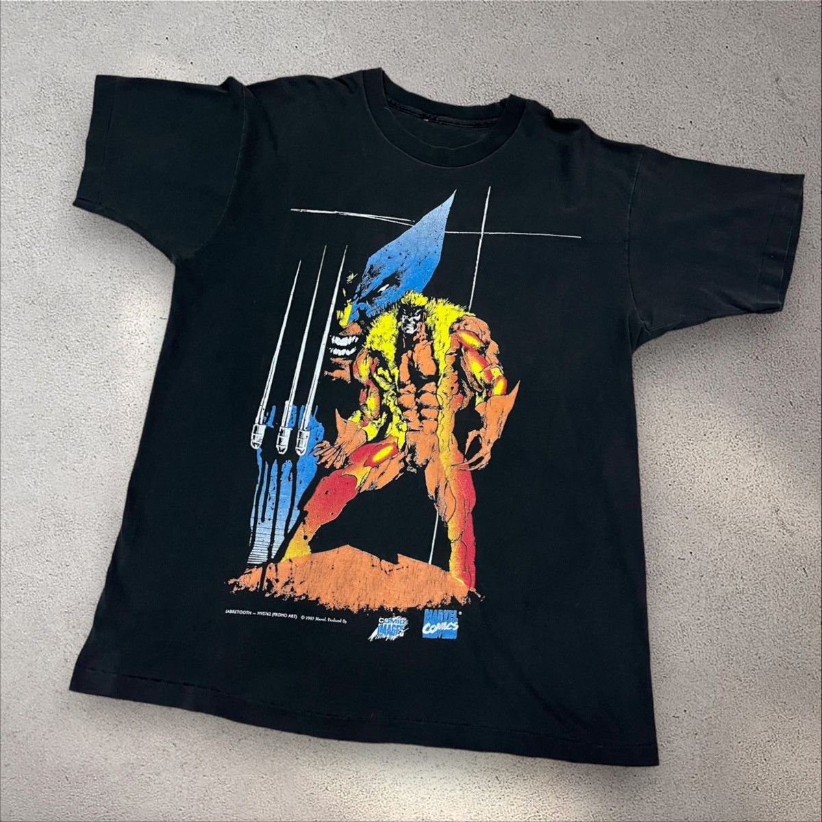 Fruit Of The Loom Vintage Marvel Comics Wolverine & Sabrethooth Tee ...