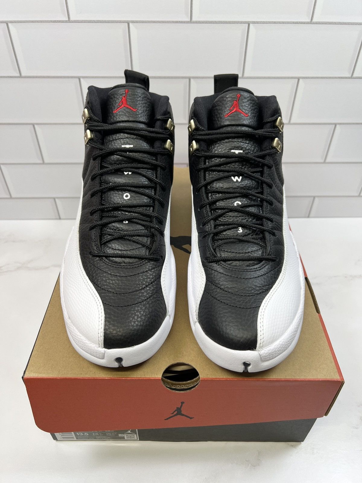 Jordan Brand Nike Retro Air Jordan Black Playoff Playoffs 12s 12 Mens ...