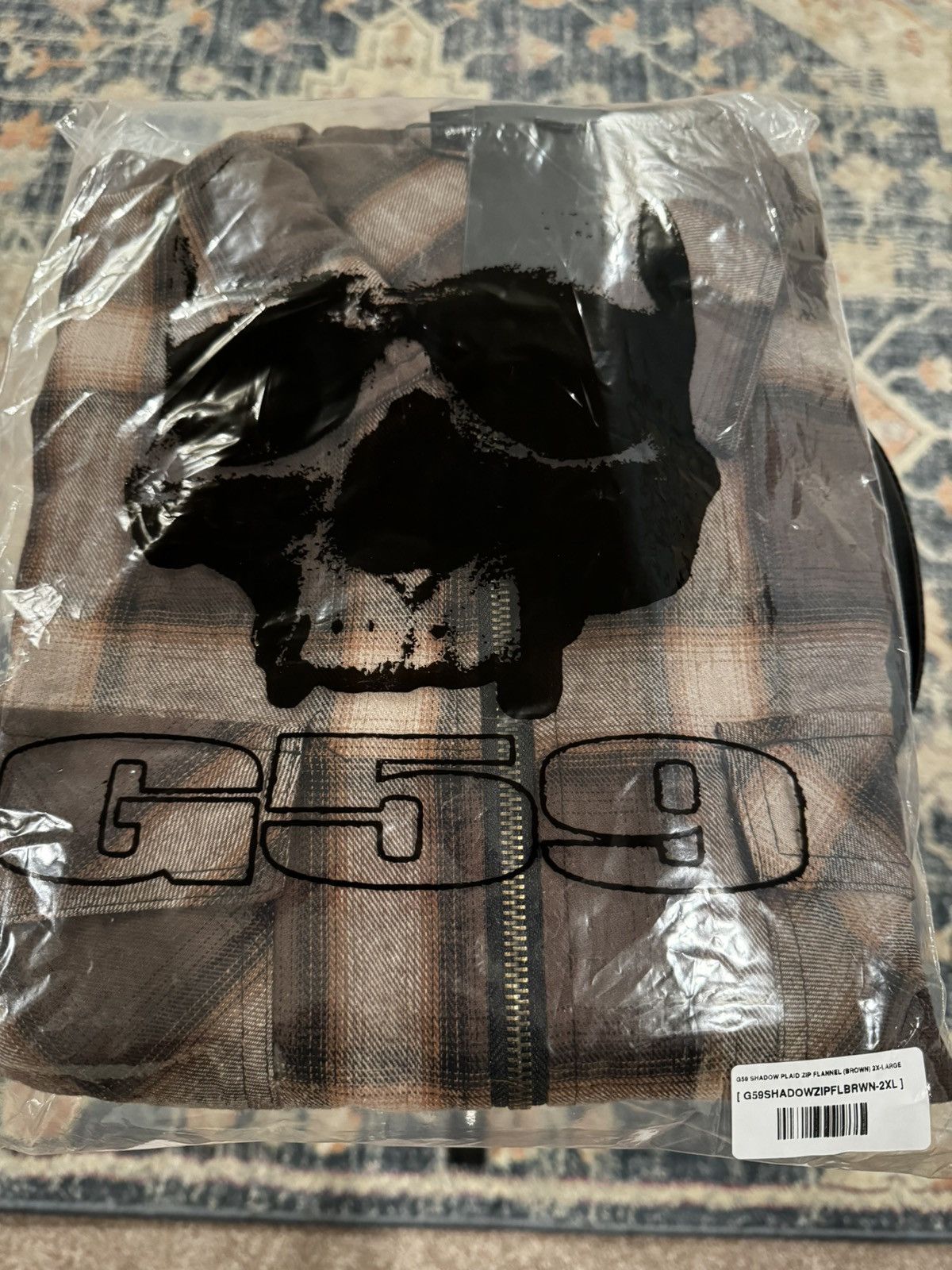 G59 Records × Pouya & $uicideboy$ Merch G59 Shadow Plaid Zip Flannel ...