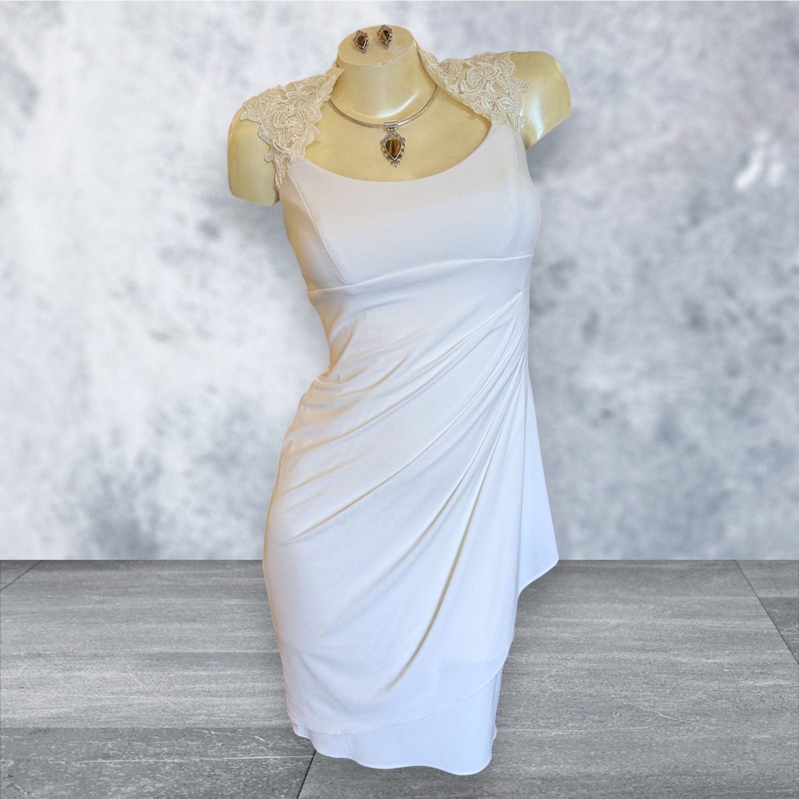 Vintage CACHE White Lace Bodycon Mini Dress | Grailed