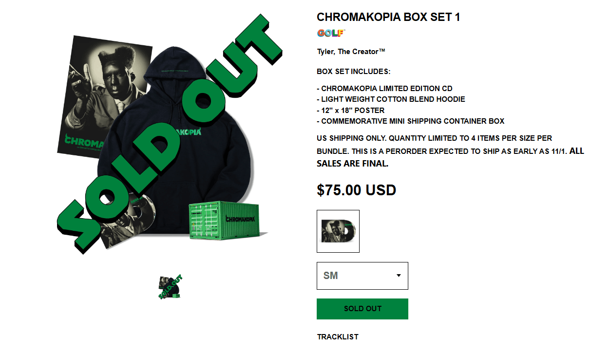 Tyler The Creator CHROMAKOPIA BOX SET 1 (Black Hoodie) | Grailed