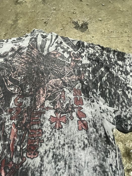 Vintage Crazy Y2K Affliction Style Skull Pop Punk Goth Skater Shirt ...