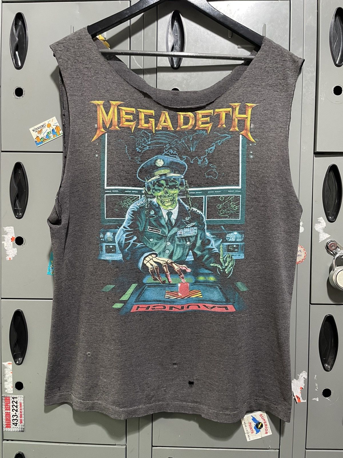 Band Tees × Megadeth × Vintage 1990 Megadeth Launch graphic tour merch ...