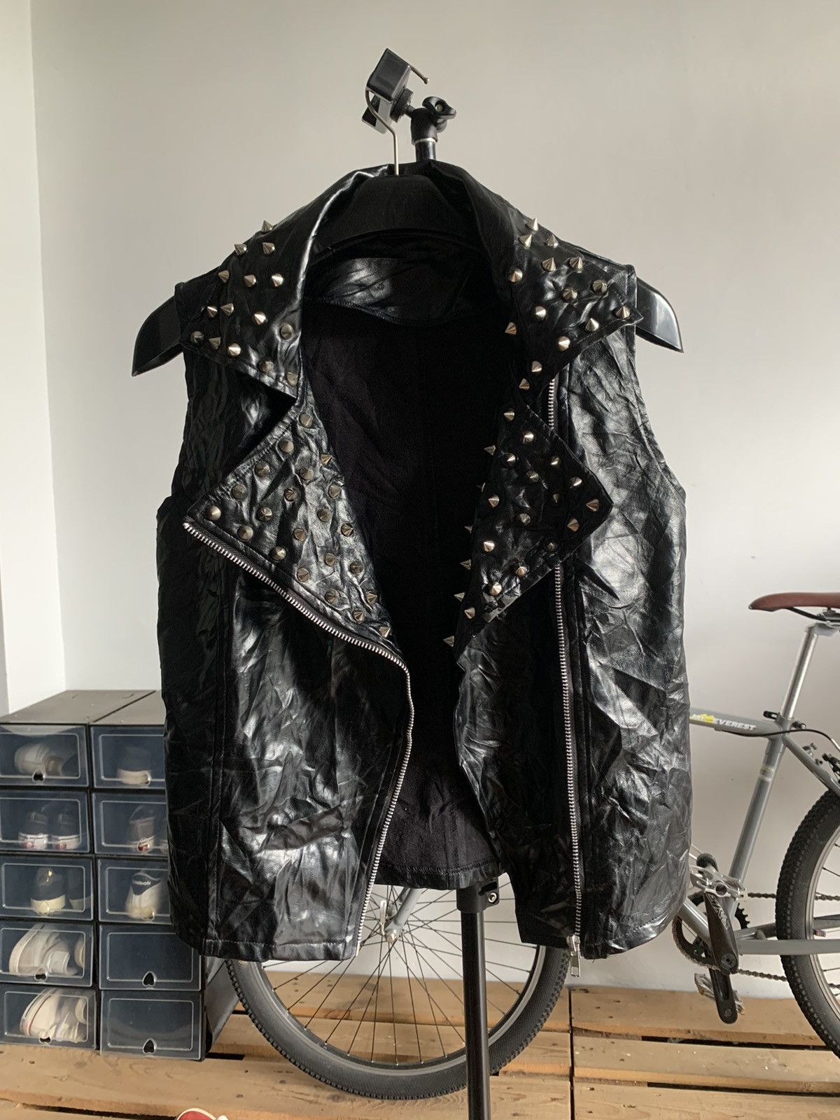 If Six Was Nine Spiked Studed Leather Punk Vest | Grailed