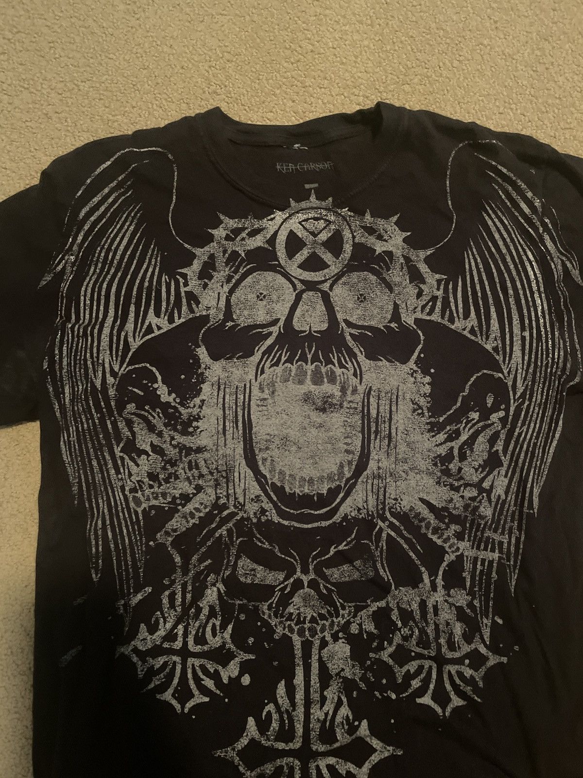 Ken Carson × Playboi Carti Ken Carson XSIDEDOWN Skull Merch Tee | Grailed