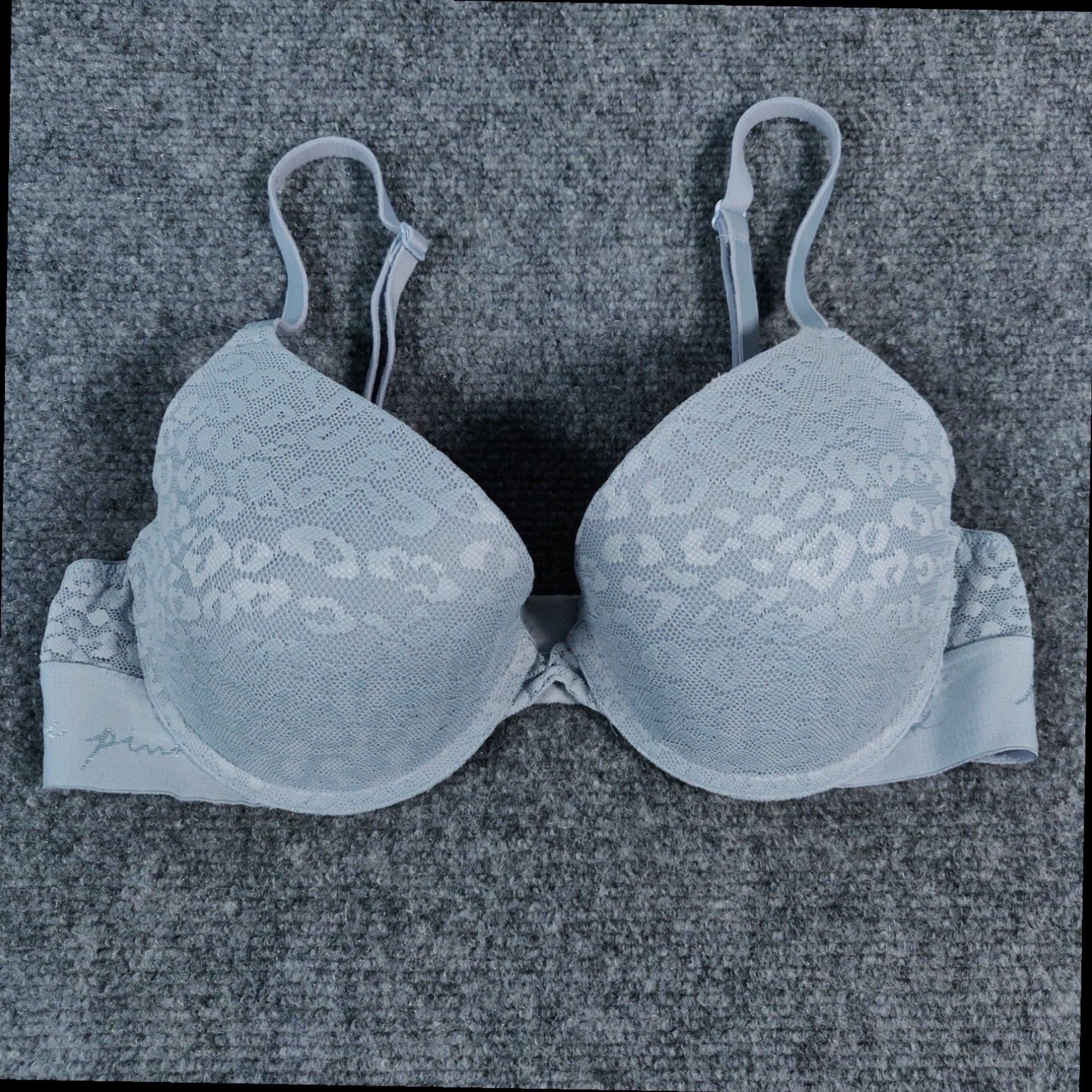 Victoria's Secret Victorias Secret Bra Womens 32C Extra Large Blue Lace ...