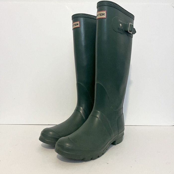Hunter Hunter Dark Green Original Tall Matte Forest Rain Boot VTG | Grailed