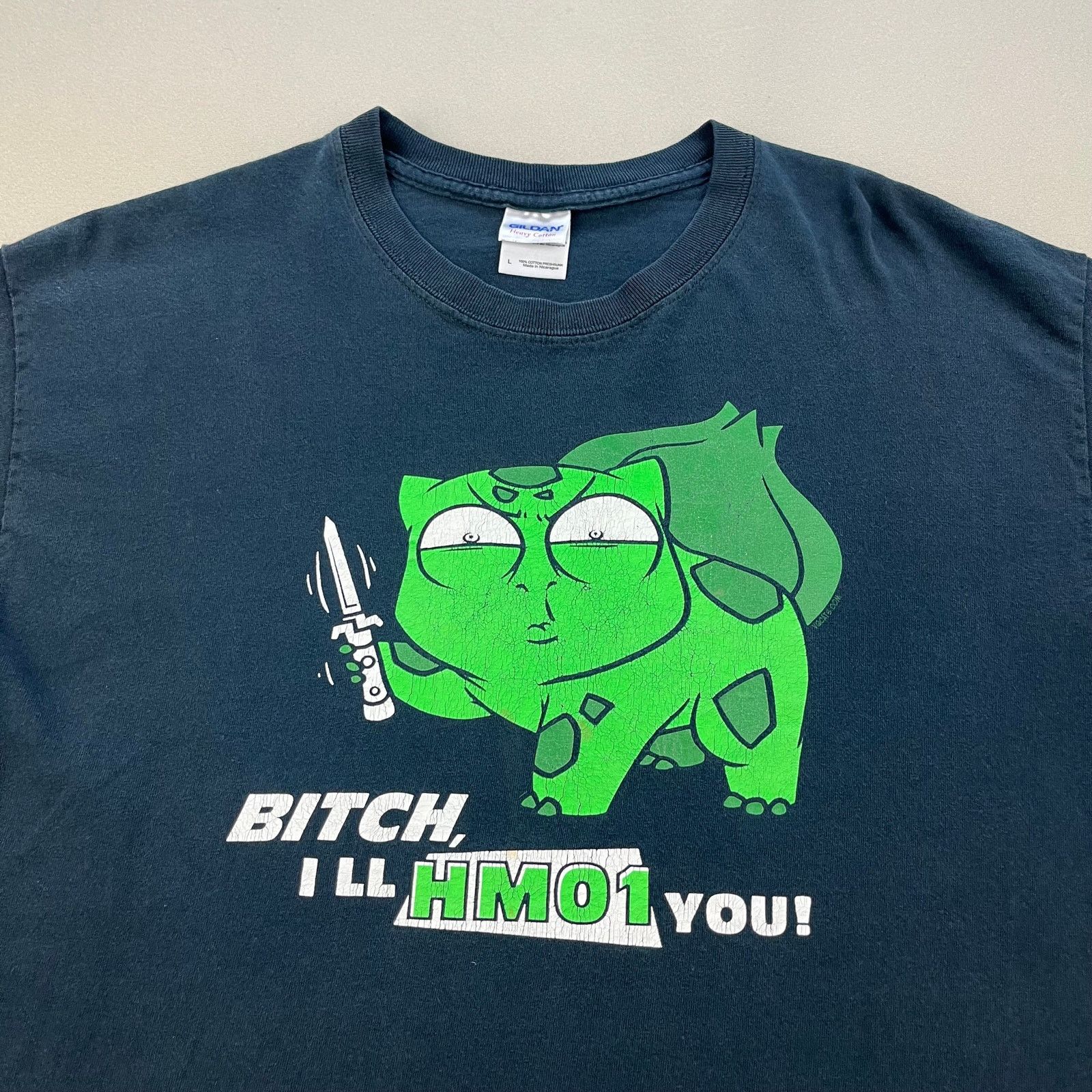 Gildan Pokemon T-Shirt Large Black Bulbasaur Parody HM01 Cut You | Grailed