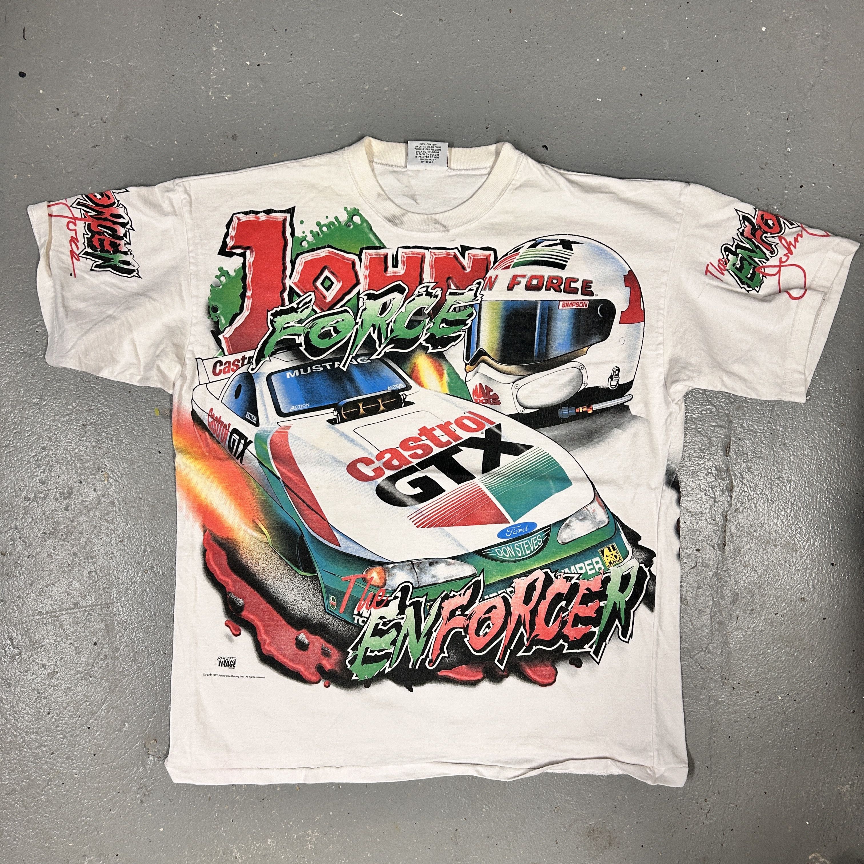 Chase Authentics 90s John Force Castrol GTX NHRA 1997 Racing T-Shirt ...