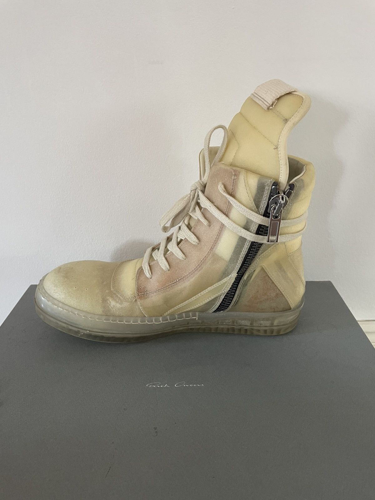 Rick Owens Rick Owens S/S 23 transparent leather geobasket | Grailed