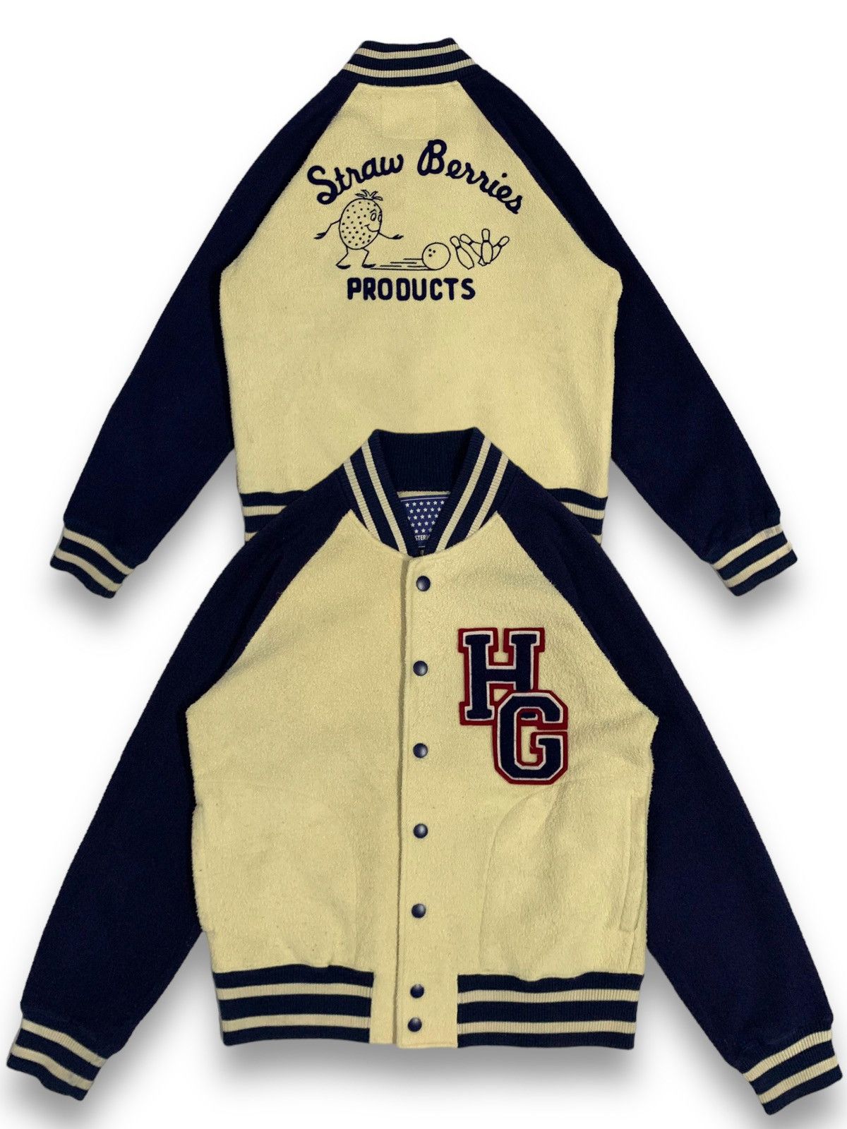 Hysteric Glamour × Varsity Jacket Vintage Hysteric Glamour Embroidered SpellOut Varsity Jacket ...