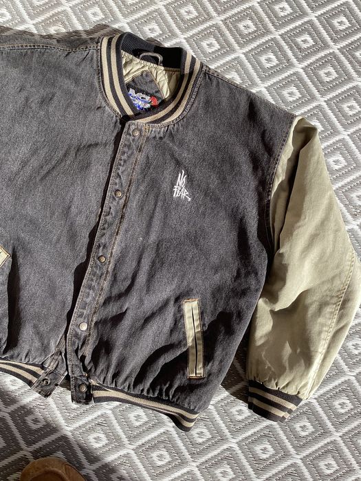 Vintage Vtg 90s no fear gear button up varsity bomber rare jacket | Grailed