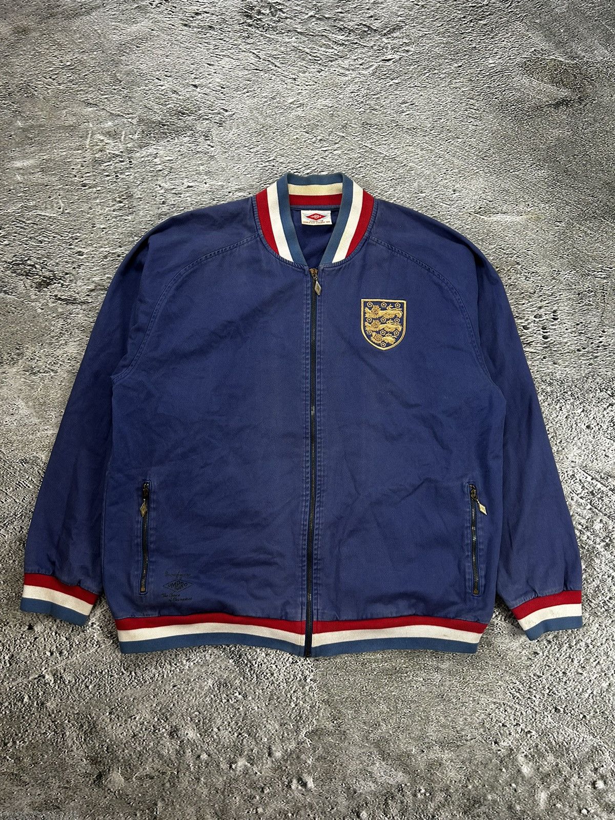 Soccer Jersey × Umbro × Vintage England Umbro bomber jacket navy World ...