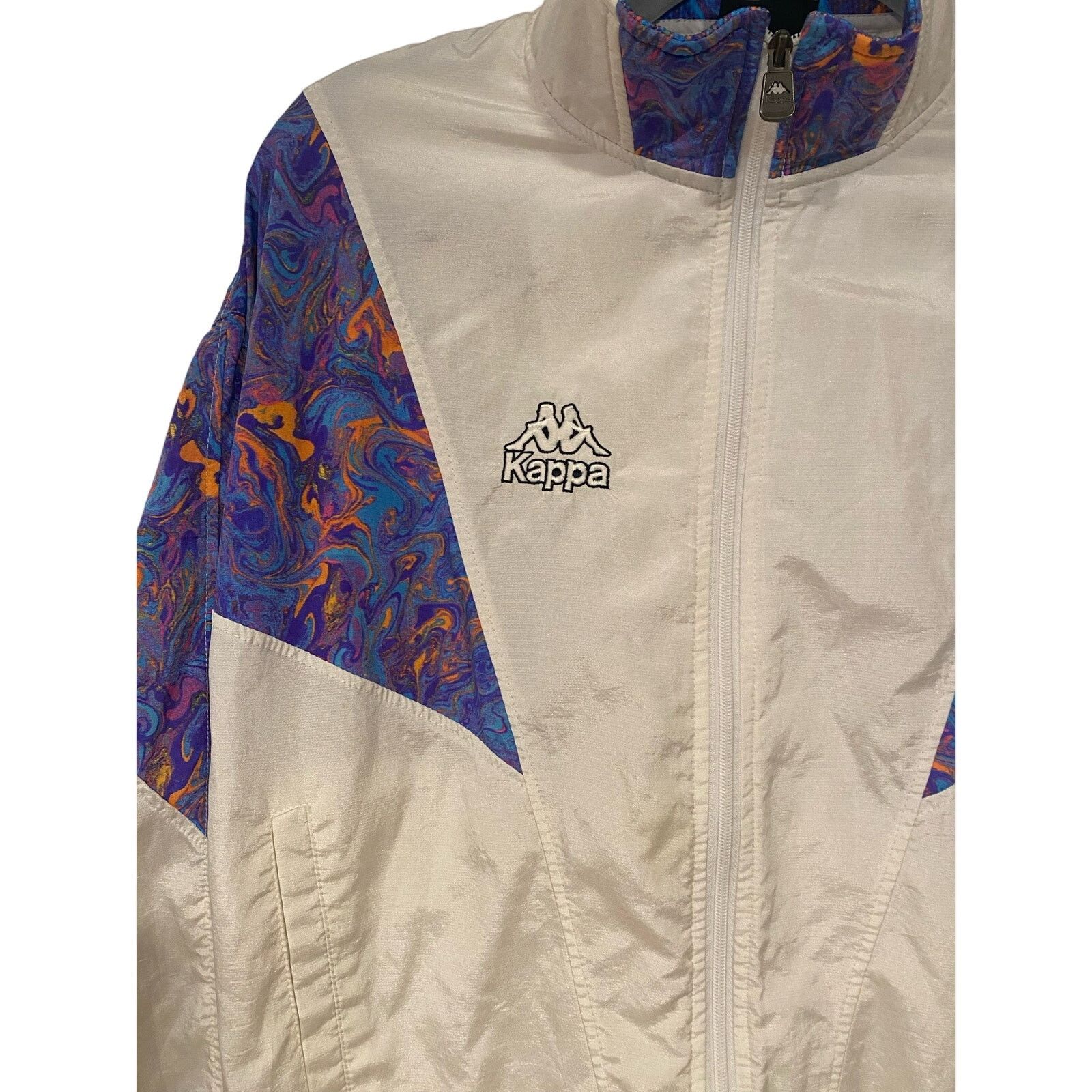 Kappa Rare Vintage Kappa 90s White Purple Windbreaker Embroidery | Grailed