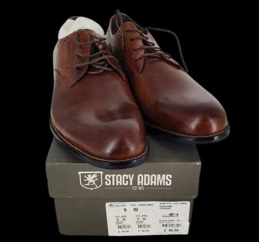 Stacy Adams Leather Graham Cognac Lace Up Oxford Shoe Size 9W | Grailed