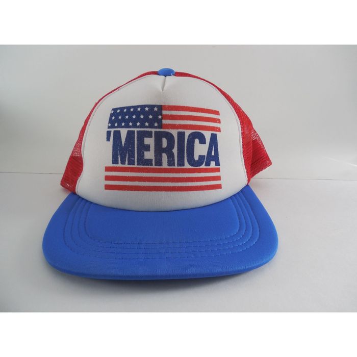 Other Merica Trucker Snapback Hat Vintage American Red White Blue | Grailed