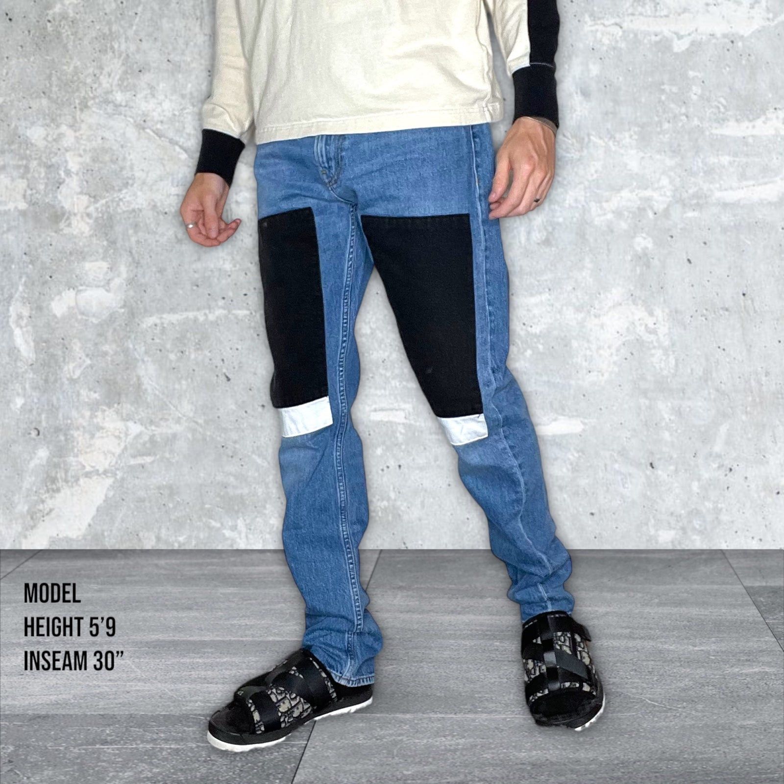 Calvin Klein × Streetwear × Vintage Calvin Klein patchwork denim jeans ...