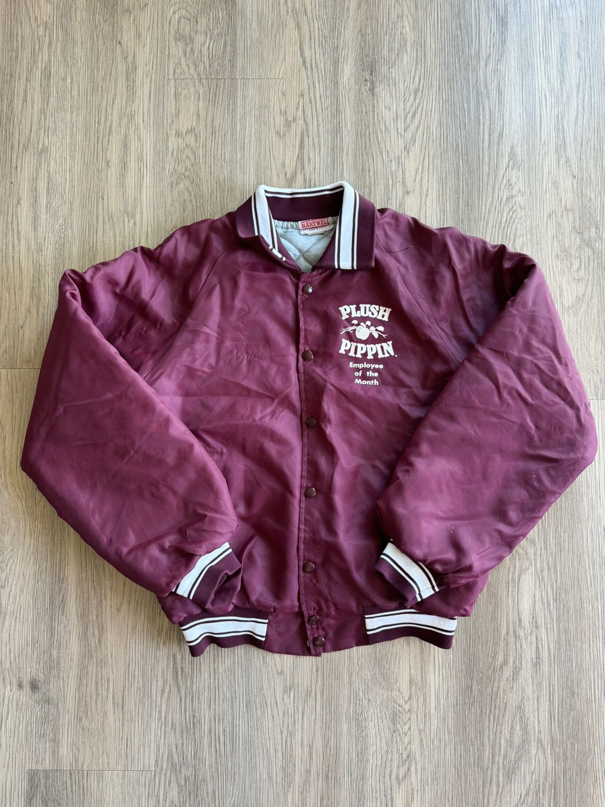 Vintage Vintage 90s PLUSH PIPPIN nylon Varsity Letterman Jacket | Grailed