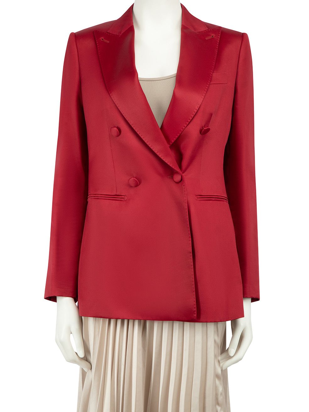 Max Mara Red Wool Double-Breasted Blazer Jacket | Grailed
