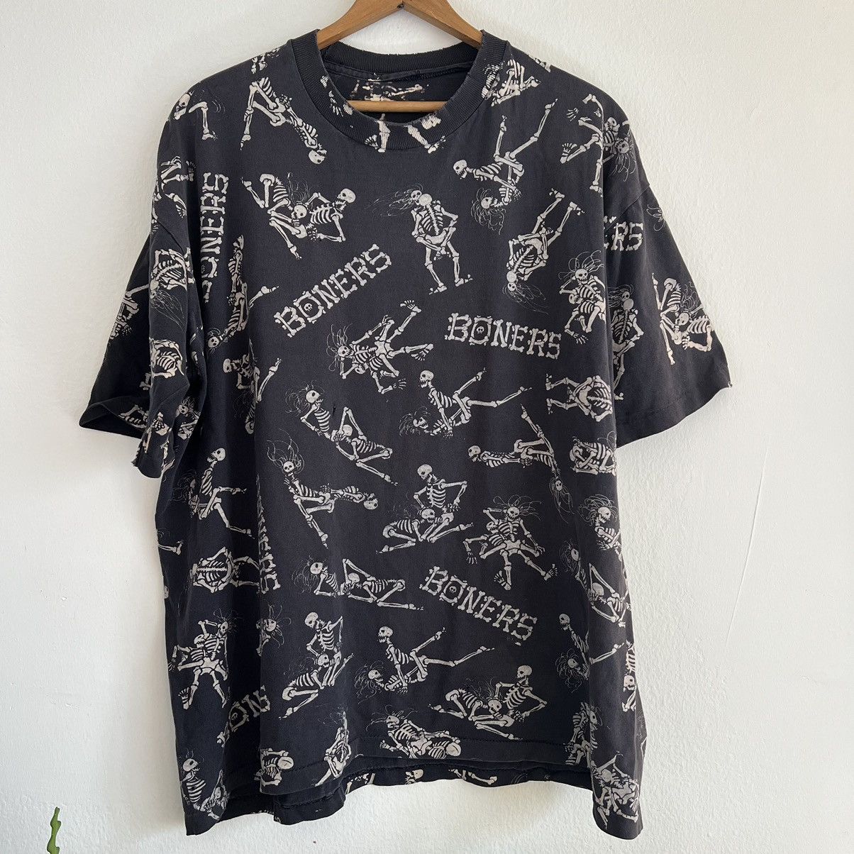 Vintage Vintage 90s Boners Skeletons All Over Print Single Stitch Grailed