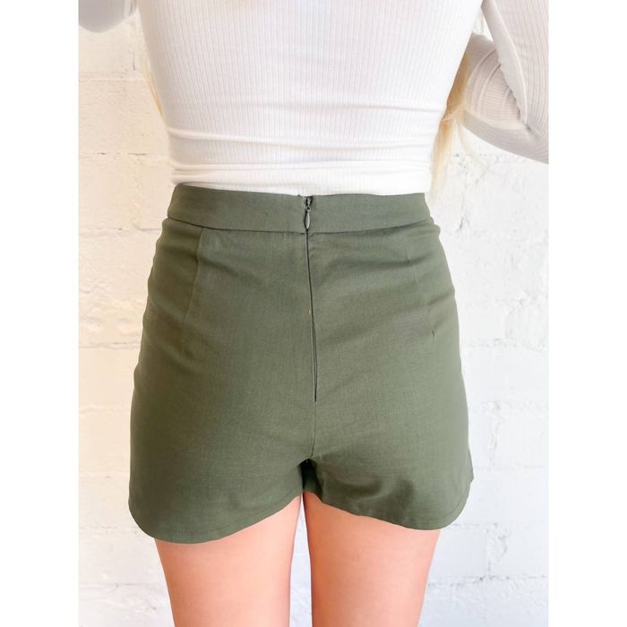 Designer IDEM DITTO Ride The Wave Asymmetrical Shorts In Olive | Grailed