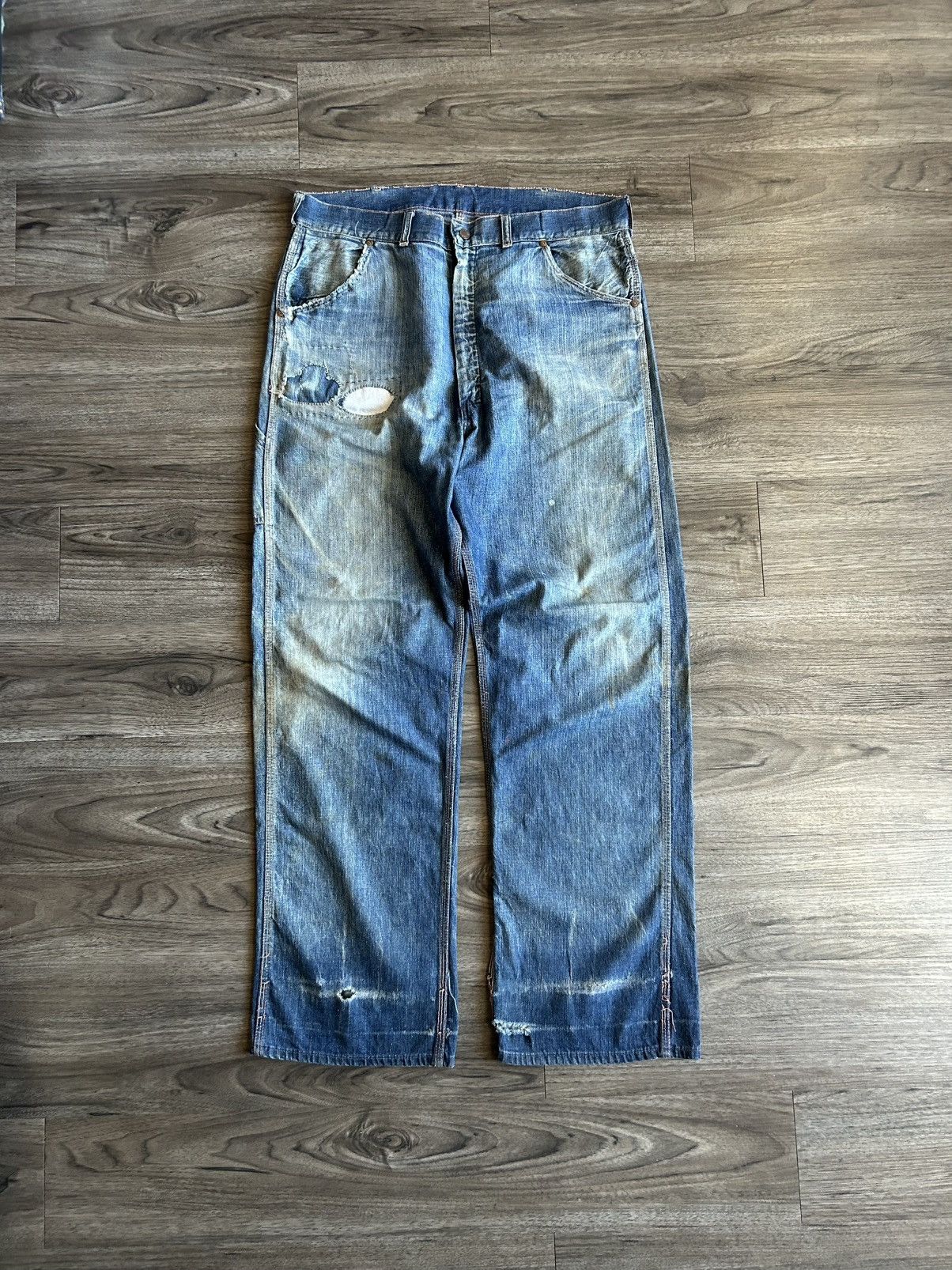Vintage 40s/50s Vintage Hand Repaired Carpenter Denim Jeans 36/32 | Grailed