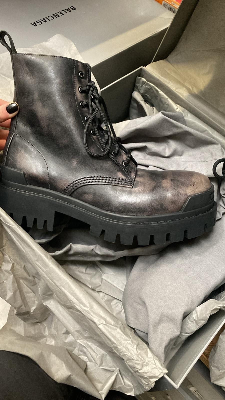 Balenciaga Mud Leather Strike Boots | Grailed