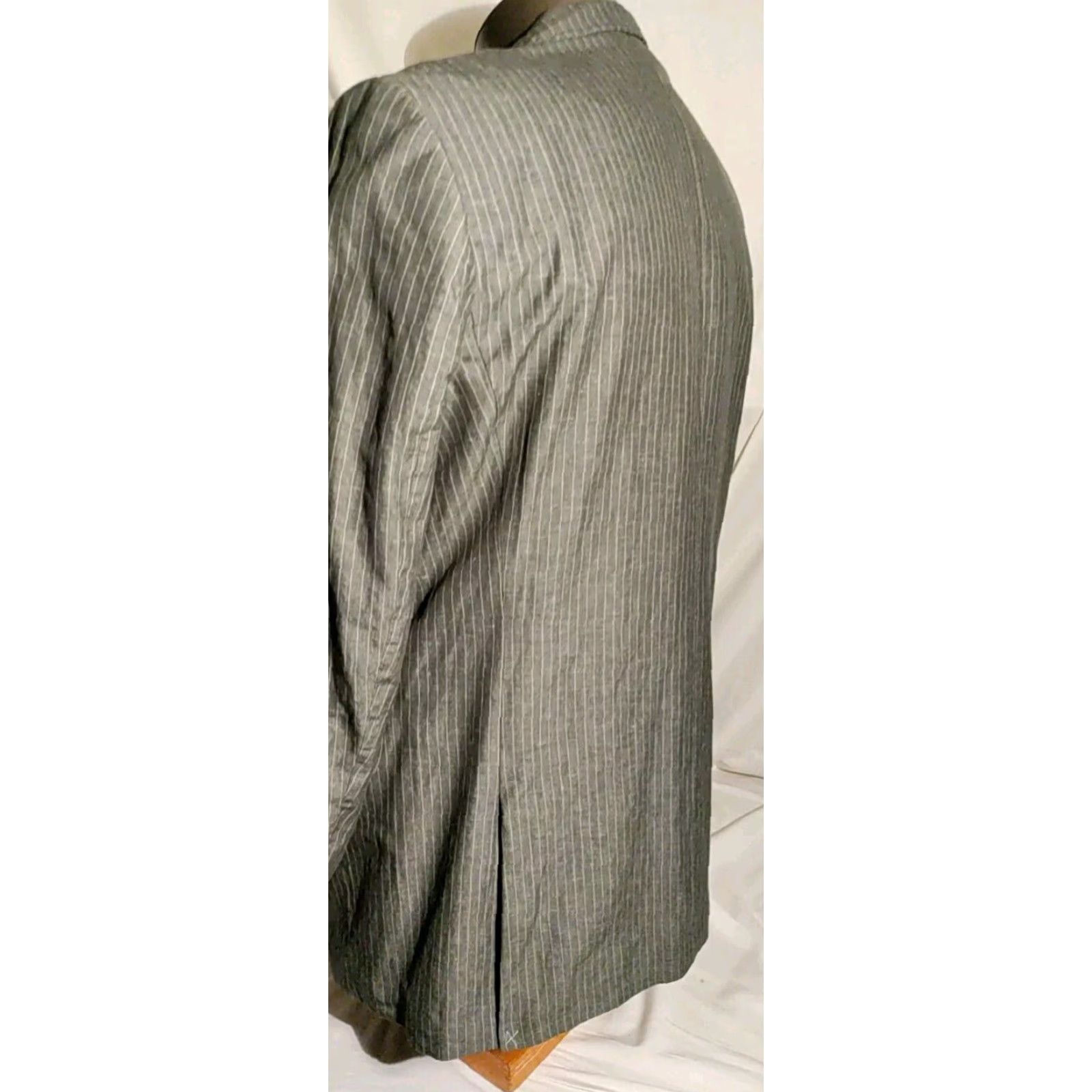 Express VINTAGE Express 2 Button Gray Striped Blazer Mens 42R Cotton ...