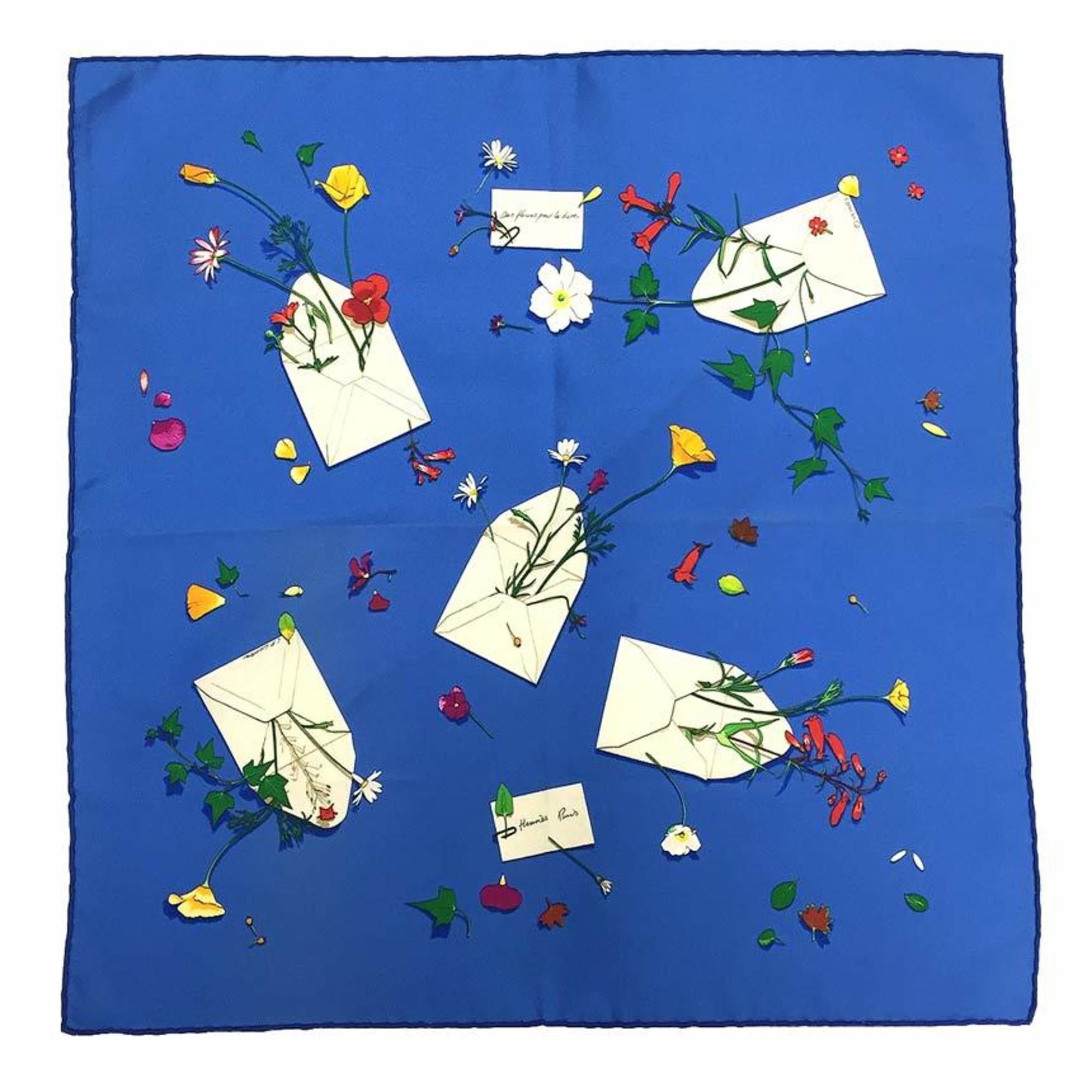 Hermes Hermes Carre 45 Scarf Muffler Des Fleurs pour le Dire "Flower ...