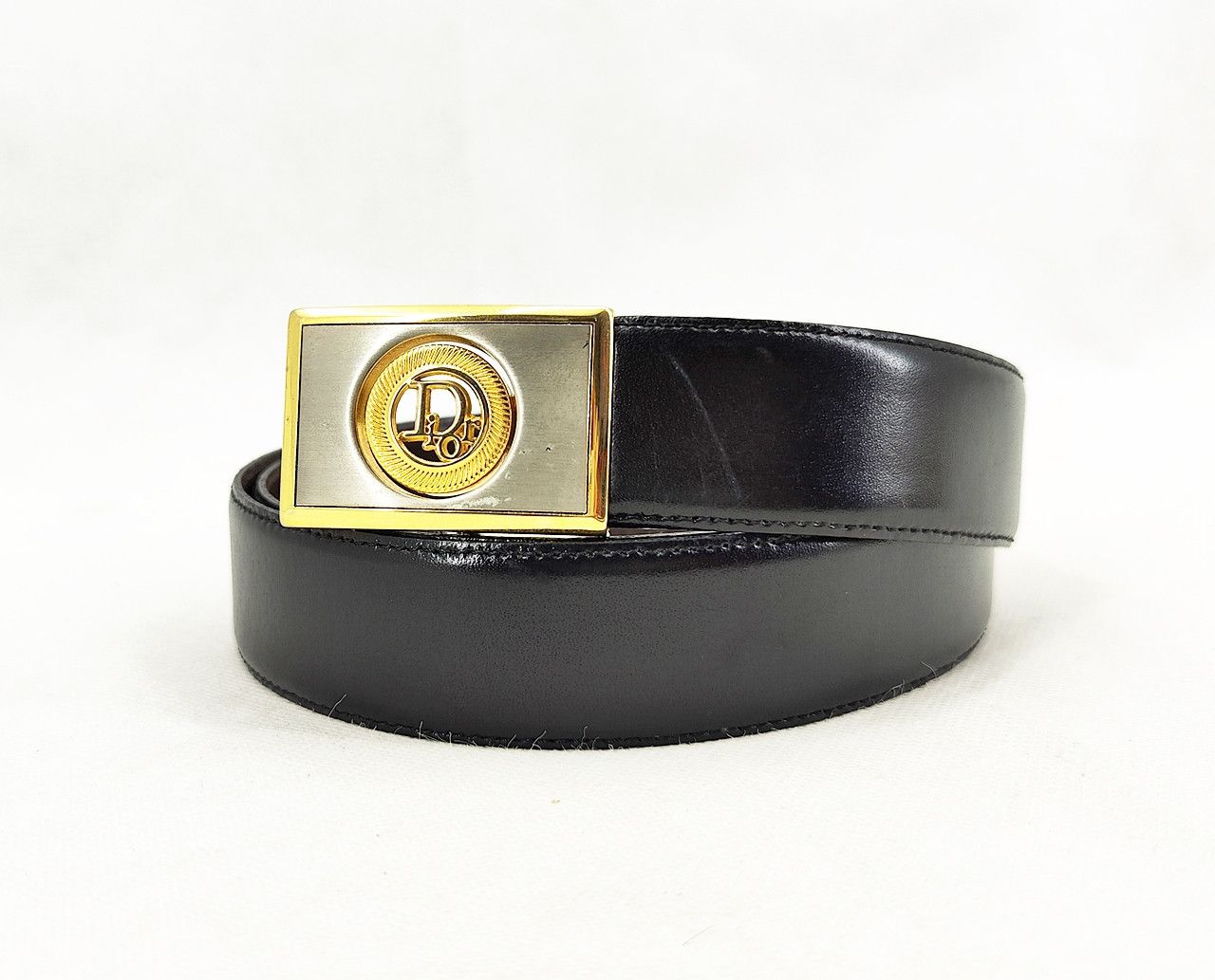 Christian Dior Monsieur DIOR gold silver buckle reversible belt | Grailed