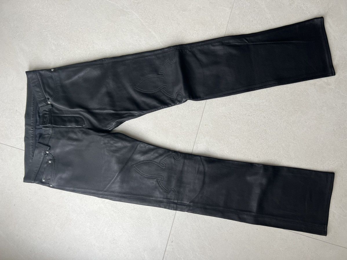 Chrome Hearts Chrome Hearts Le Fleur Knee Leather 5-Pocket Jeans/Pants ...