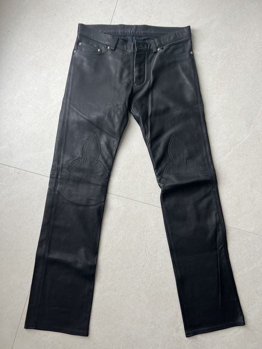 Chrome Hearts Chrome Hearts Le Fleur Knee Leather 5-Pocket Jeans/Pants ...