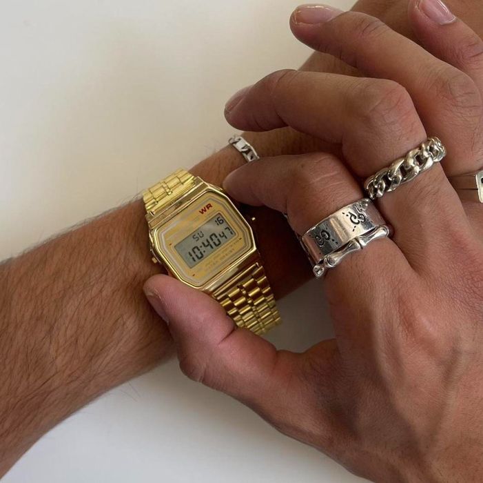 Casio Y2K 2000s vintage retro gold stainless steel digital watch | Grailed