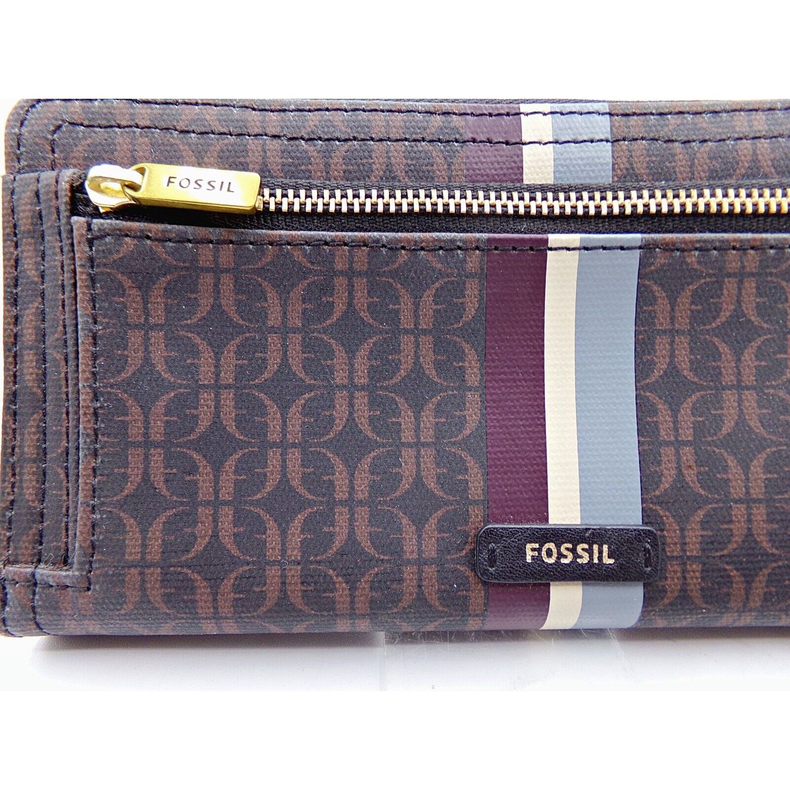 Fossil Fossil Logan RFID Zip Around Clutch Wallet Card Slots Wristl ...
