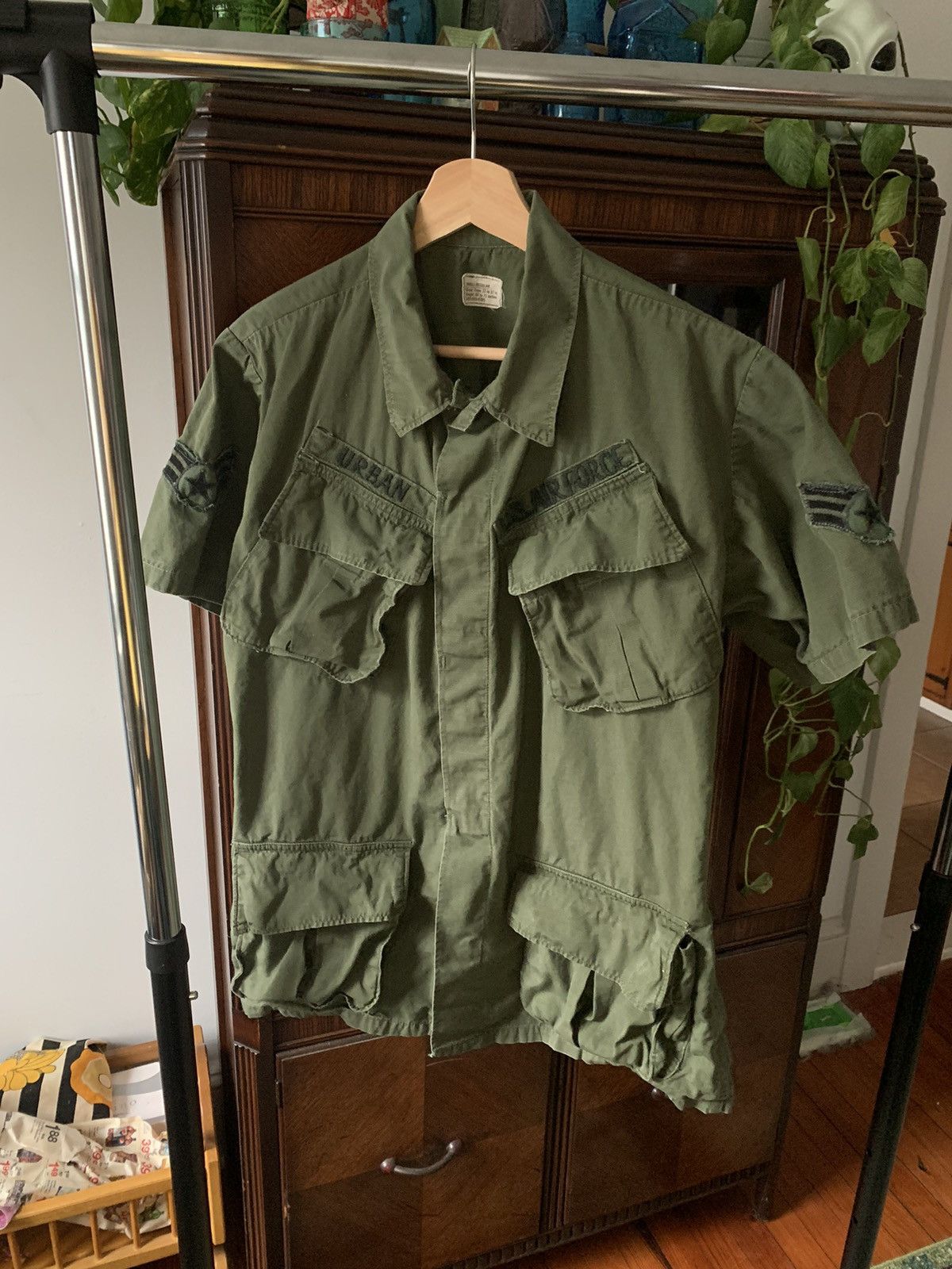 Vintage Vietnam USAF OG107 Rip Stop Slant Pocket ShortSleeve Jacket ...