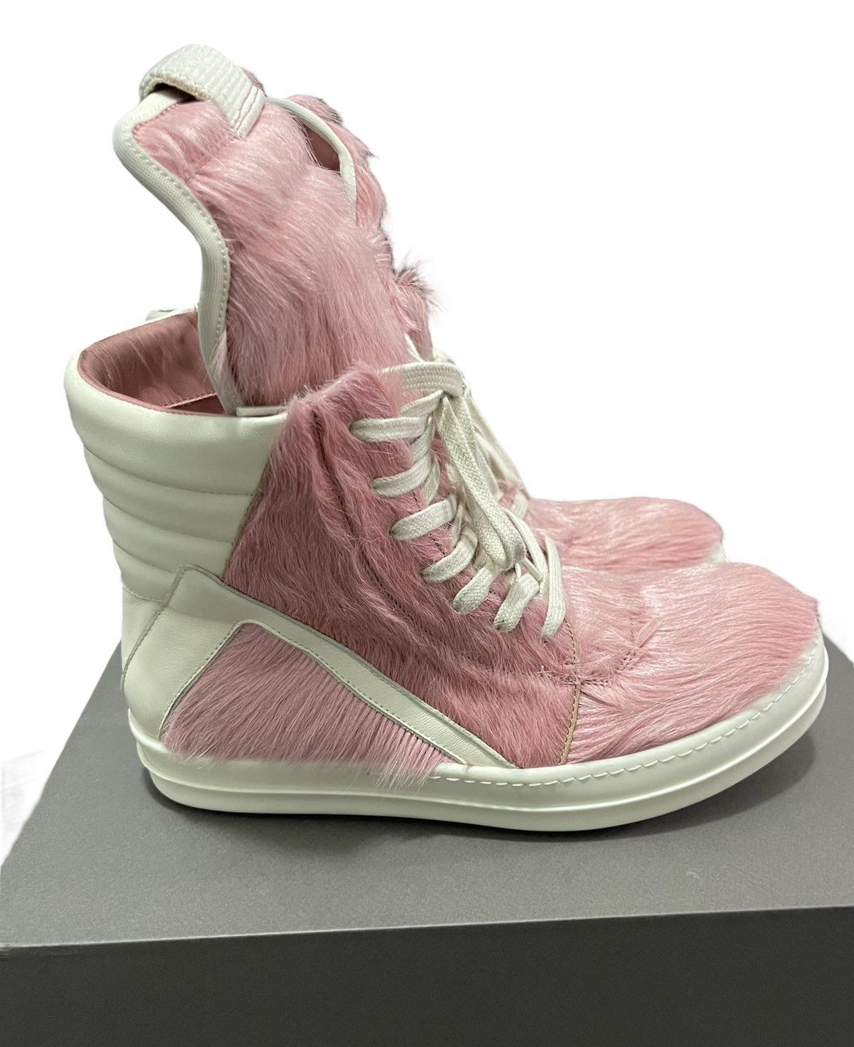 Rick Owens Rick Owens Pink Pony Hair Geobaskets | Grailed