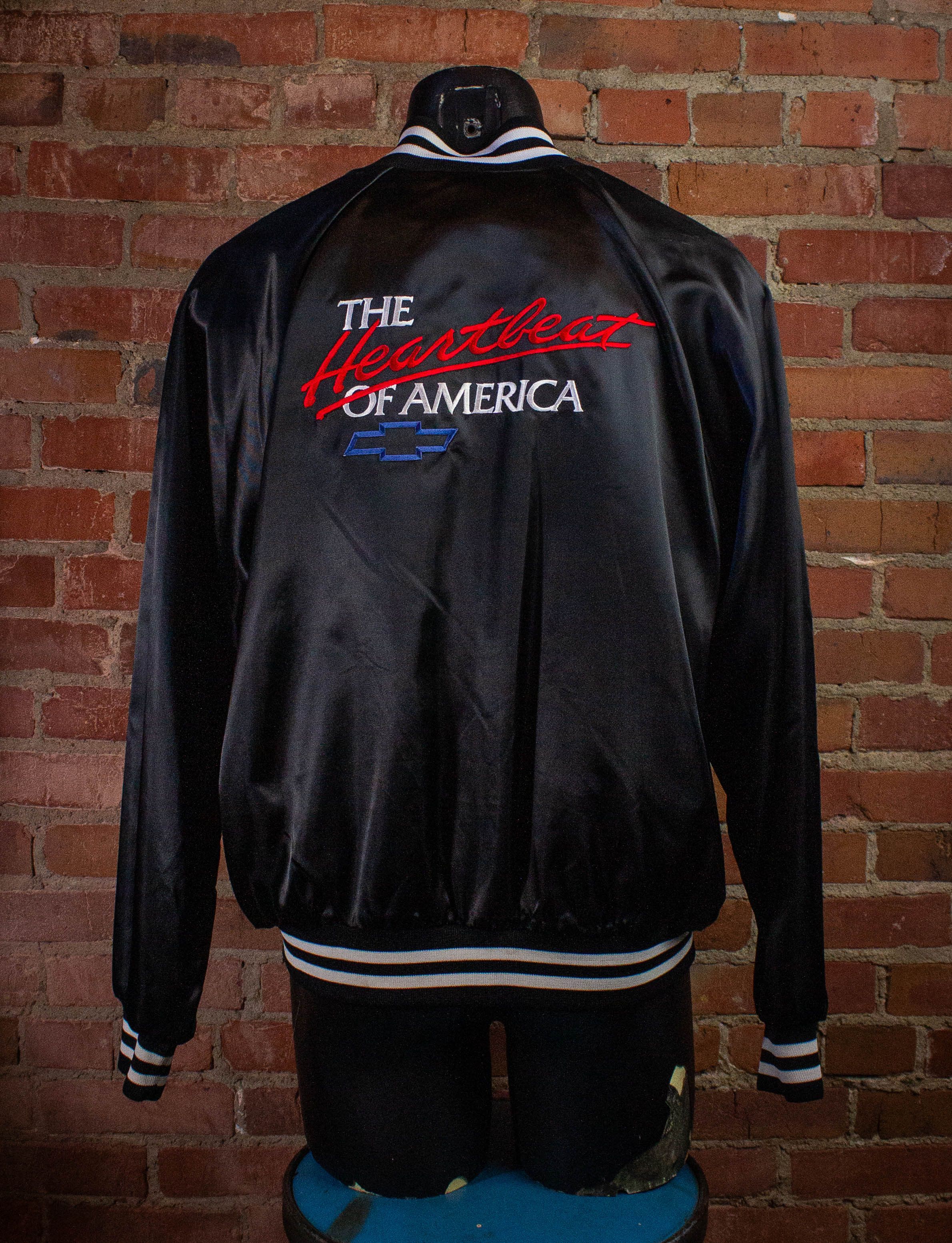 Vintage Vintage Chevy Heartbeat of America Satin Bomber Jacket 80s ...