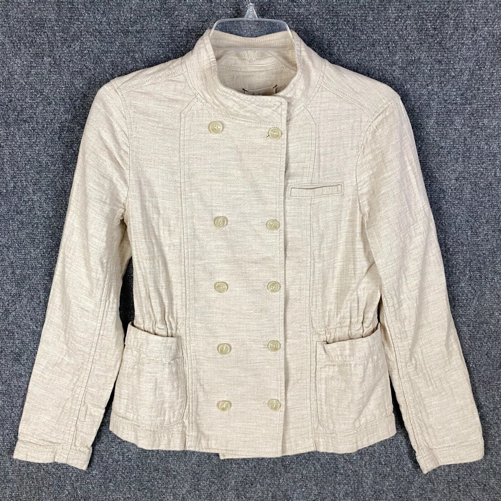 Lou & Grey Lu & Grey Pea Coat Small Women's Beige 100% Cotton Adults S ...