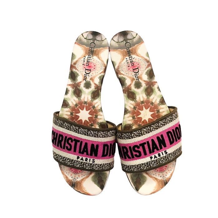 Dior Christian Dior D-Way Kaleidoscopic Slides in Pink Size 38.5 | Grailed
