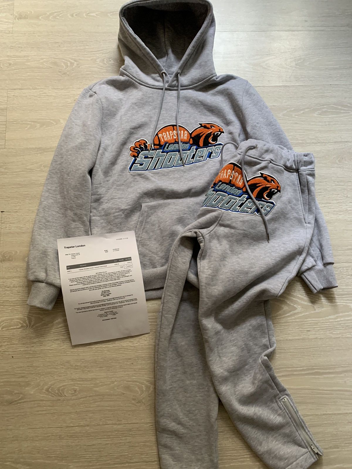 Trapstar London Shooters Hoodie Tracksuit - Grey/Orange | Grailed