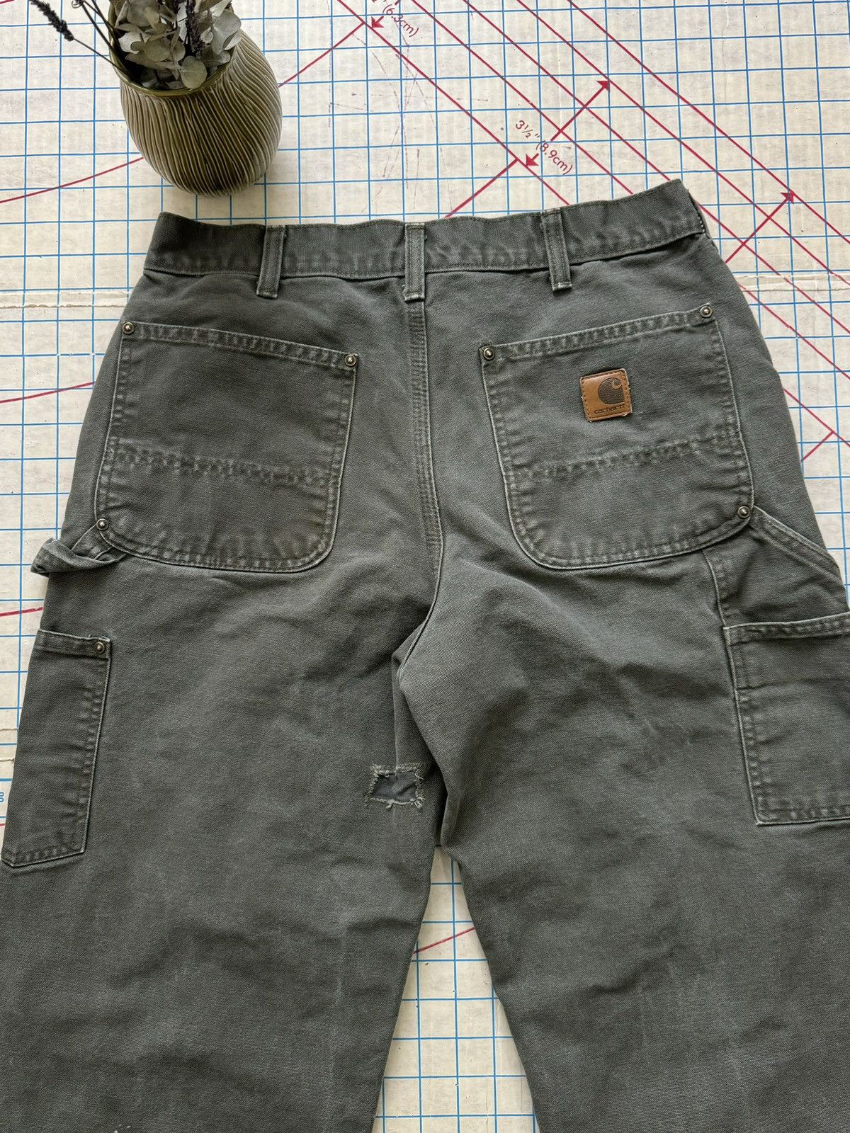 Carhartt × Streetwear × Vintage Carhartt Double Knee Work Pants B136 Mos Dungaree Fit Moss | Grailed